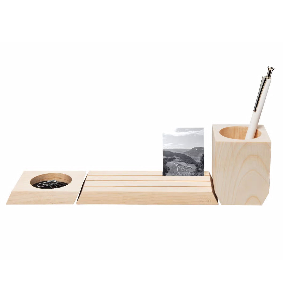 e+m Holzprodukte Trio Desk Set Organizer - Maple - Made in Germany ...